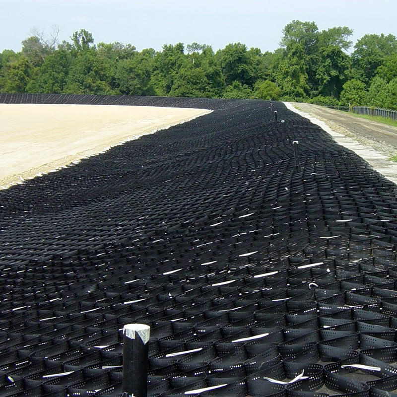 100% Virgin HDPE Black Perforated Geocell Ground Grid Geoweb Soil ...